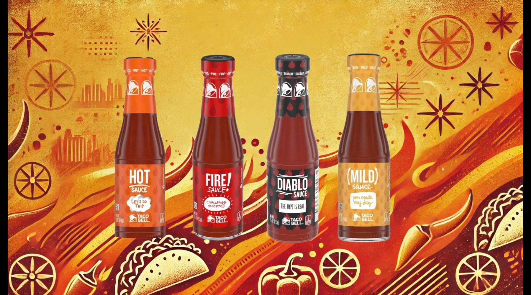 Taco Bell Hot Sauce in Canada – Mild, Hot, Fire & Diablo at YEG Exotic ...